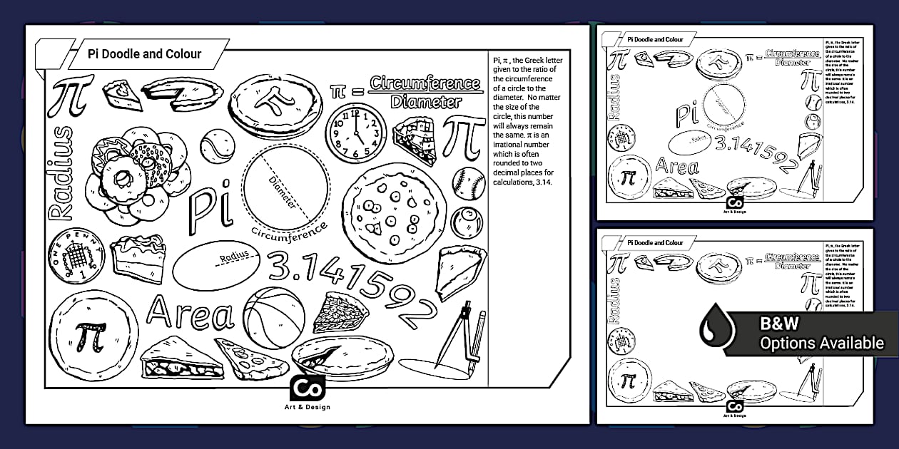 Pi Doodle and Colour (teacher made) - Twinkl
