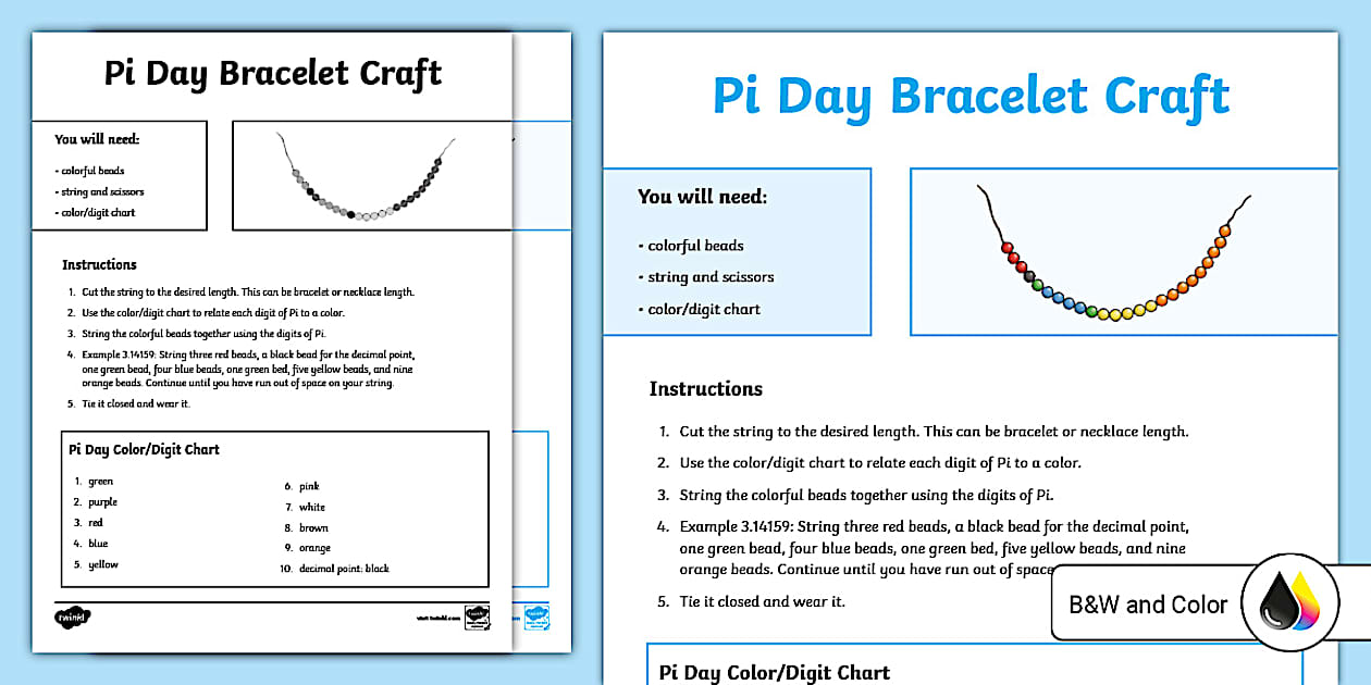 Pi Day Bracelet Craft | Grade 3 to 5 | Twinkl USA - Twinkl