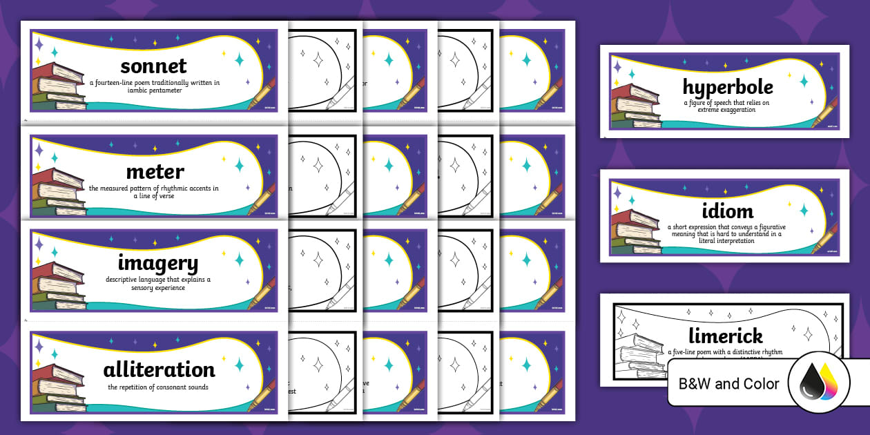 Poetry Word Wall for 3rd-5th Grade (teacher made) - Twinkl