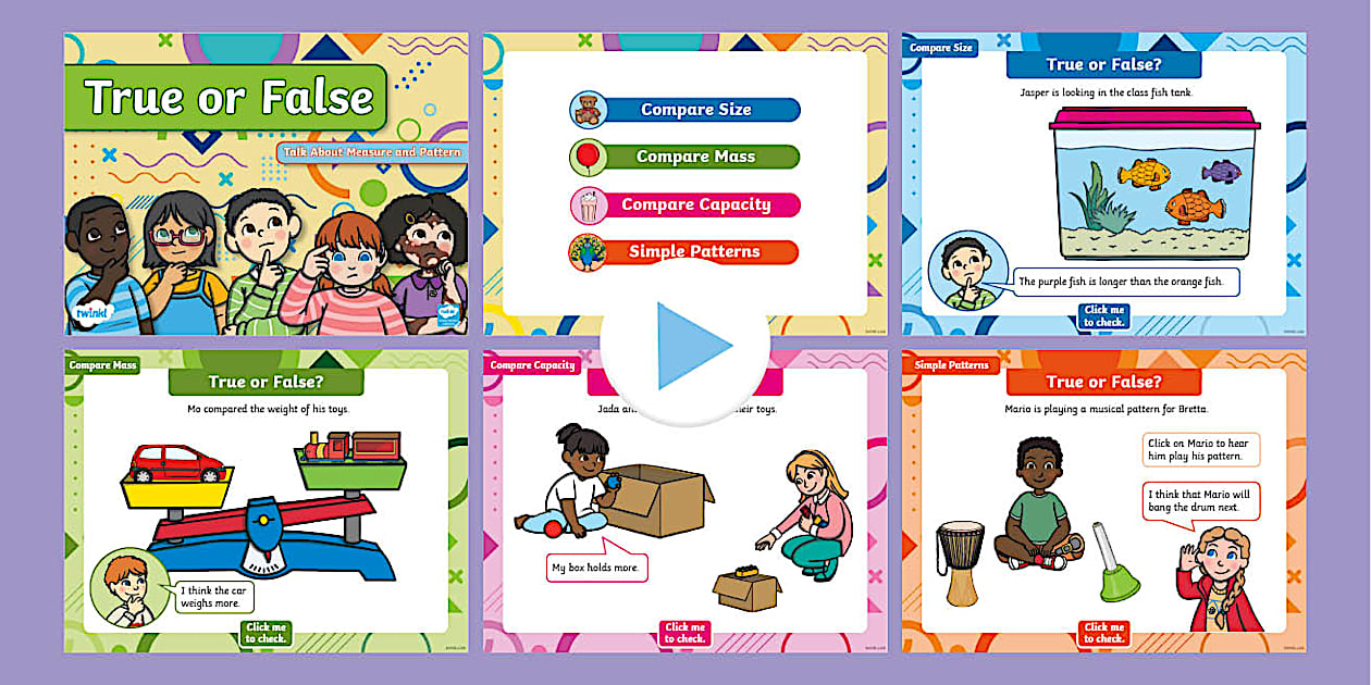 👉 Maths True or False PowerPoint Talk about Measure & Pattern