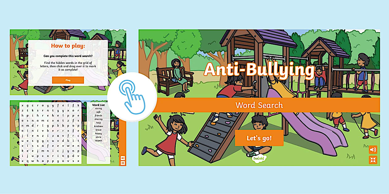 Anti-Bullying Interactive Word Search (teacher made)