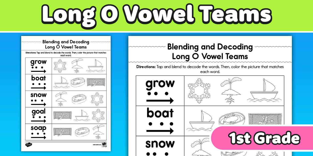 Long O Vowel Team Word Blending and Decoding Worksheet