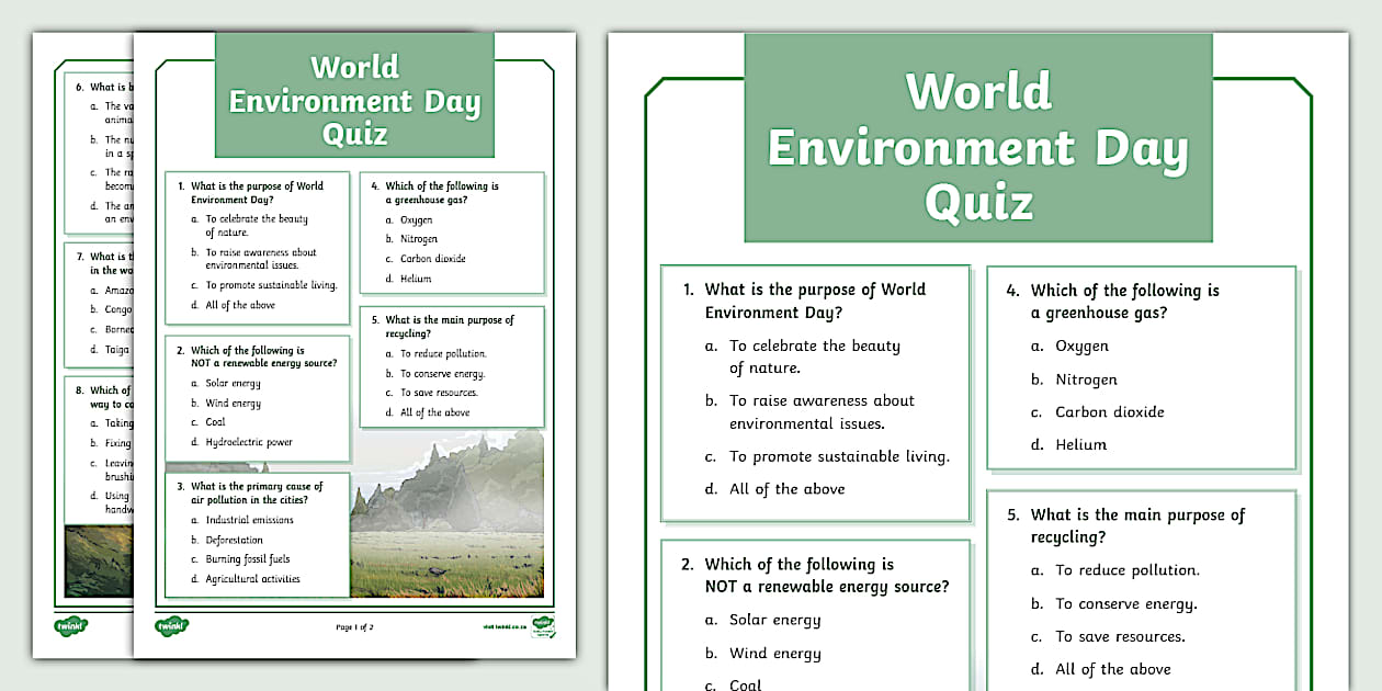 World Environment Day Quiz - Twinkl South Africa - Twinkl