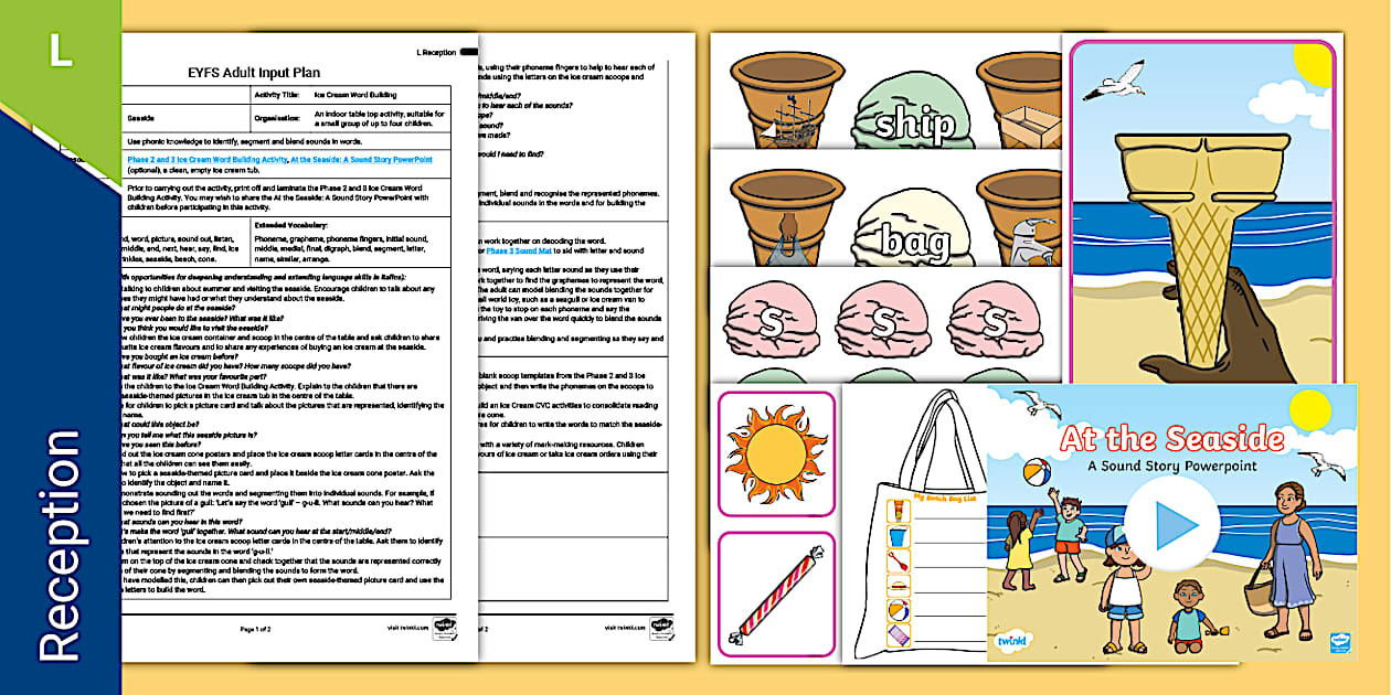 EYFS Ice Cream Word Building Plan and Resource Pack - Twinkl