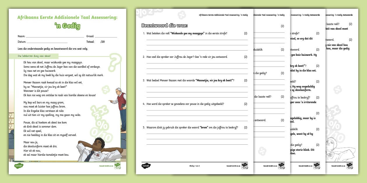 Afrikaans Eerste Addisionele Taal Assessering: 'n Gedig