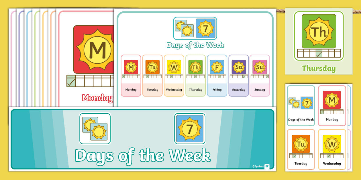 Twinkl Symbols: Days of the Week Display Pack - Twinkl
