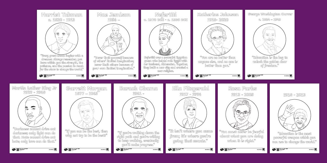 Black History Quote Posters for Colouring-In (Teacher-Made)