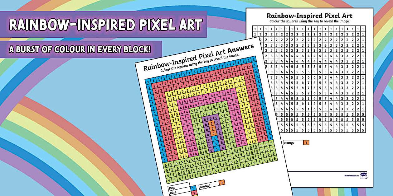 Rainbow-Inspired Pixel Art Template