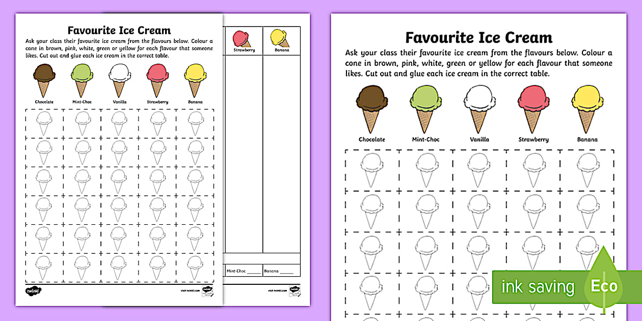Favourite Ice Cream Activity Sheet | Twinkl (Teacher-Made)