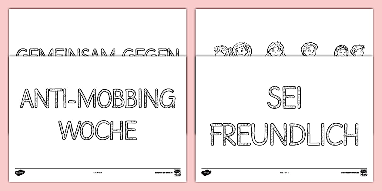 Anti-Mobbing Achtsamkeits-Malvorlagen (teacher made)
