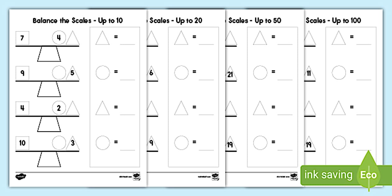 Equations: Balance the Scales Differentiated Activities - US