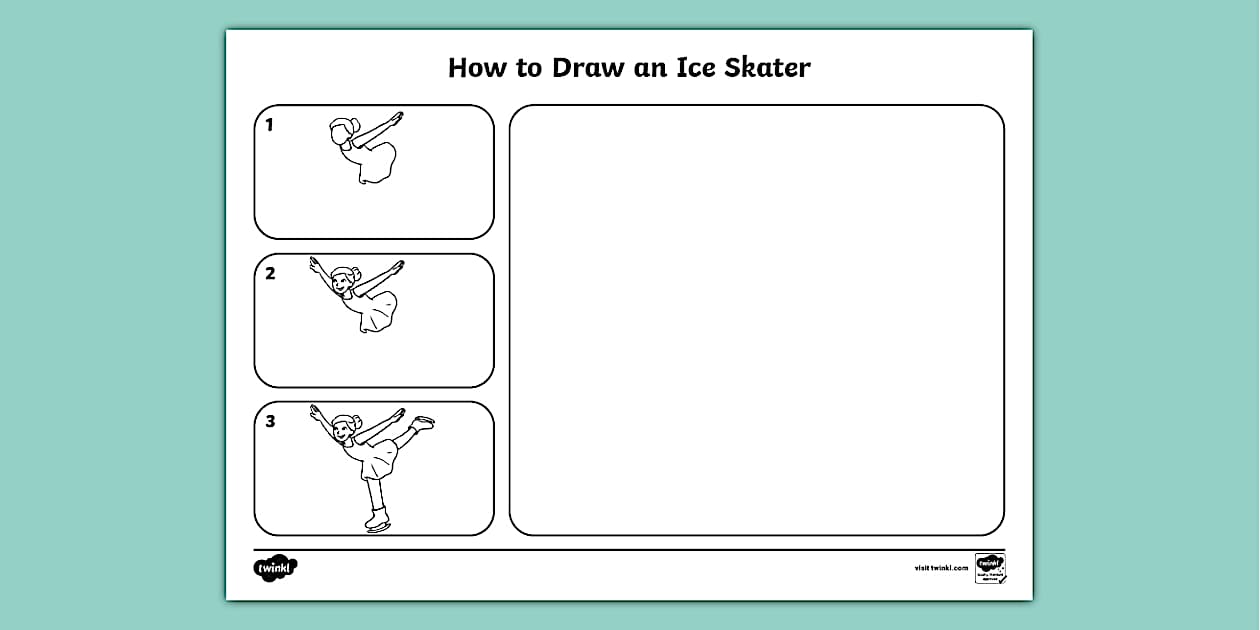 How to Draw an Ice Skater Activity (teacher made) - Twinkl