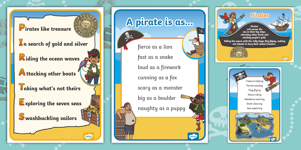 KS1 Pirate Poems Examples Pack - KS1 (teacher made) - Twinkl
