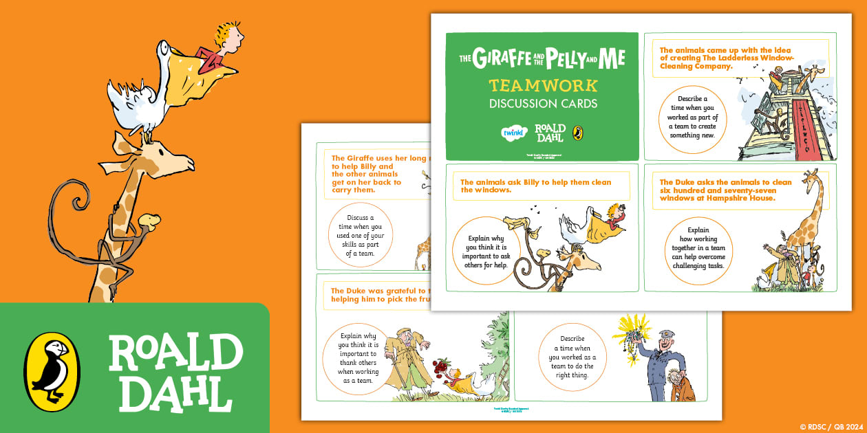 FREE! - The Giraffe and the Pelly and Me: Teamwork Discussion Cards