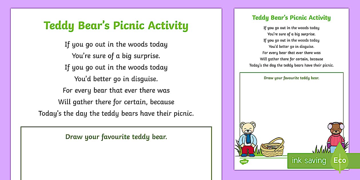 Bear Picnic Song | Teddy Bear's Picnic (teacher made)