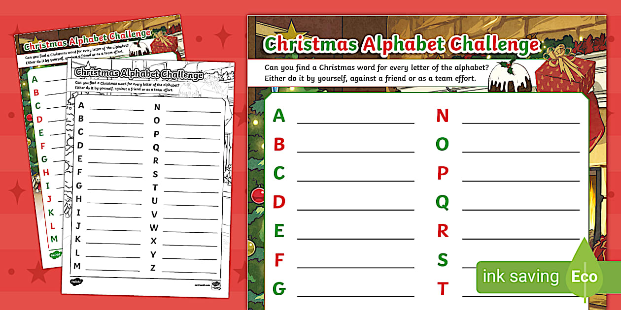 Christmas Alphabet Challenge (Hecho por educadores) - Twinkl