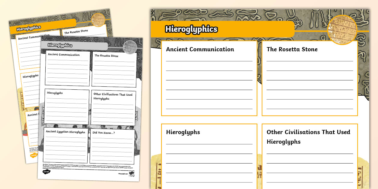 Hieroglyphics Fact File Template (teacher made) - Twinkl