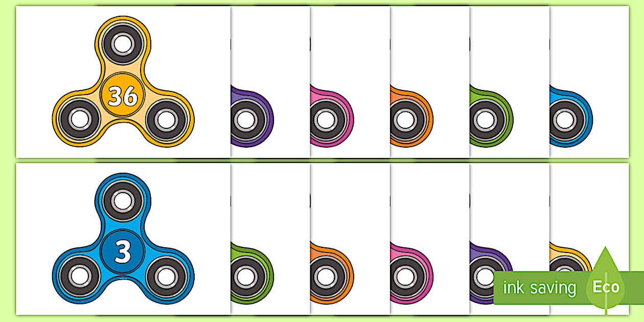 Counting in 3s on Fidget Spinners Cut-Outs Display - Counting in 3s on ...