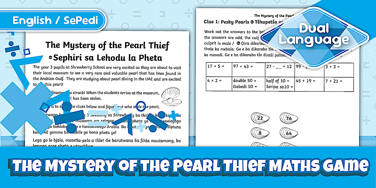 Grade 4 Maths The Mystery of the Pearl Thief Sepedi/English