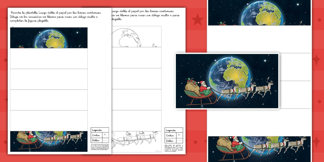 Foldable: Papá Noel den Navidad - Twinkl España - Twinkl