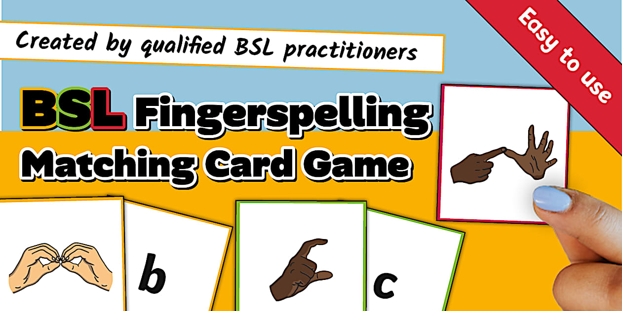 BSL Fingerspelling Matching Card Game