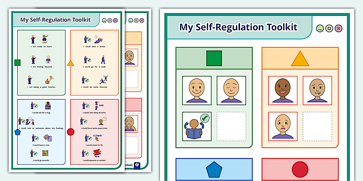 Twinkl Symbols: Older Learners: Areas of Self-Regulation Individual Toolkit