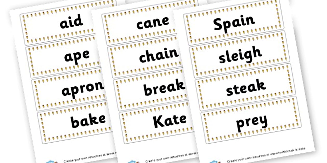 ae Extended Code Word Cards (teacher made) - Twinkl