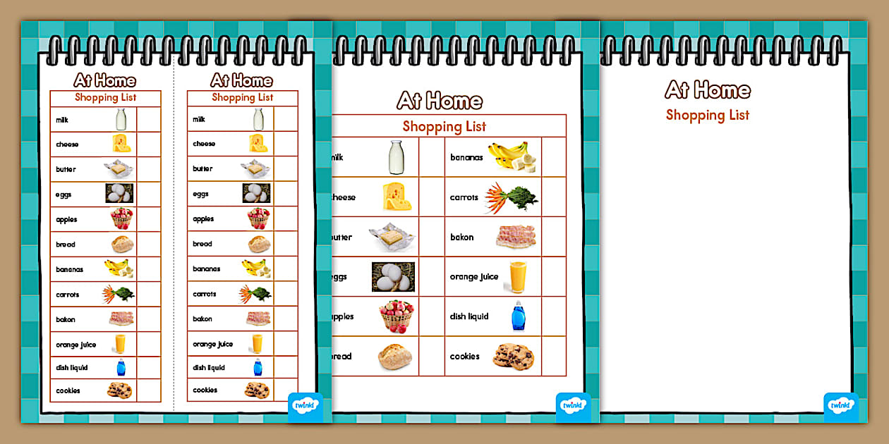 At Home Dramatic Play Shopping List (teacher made) - Twinkl