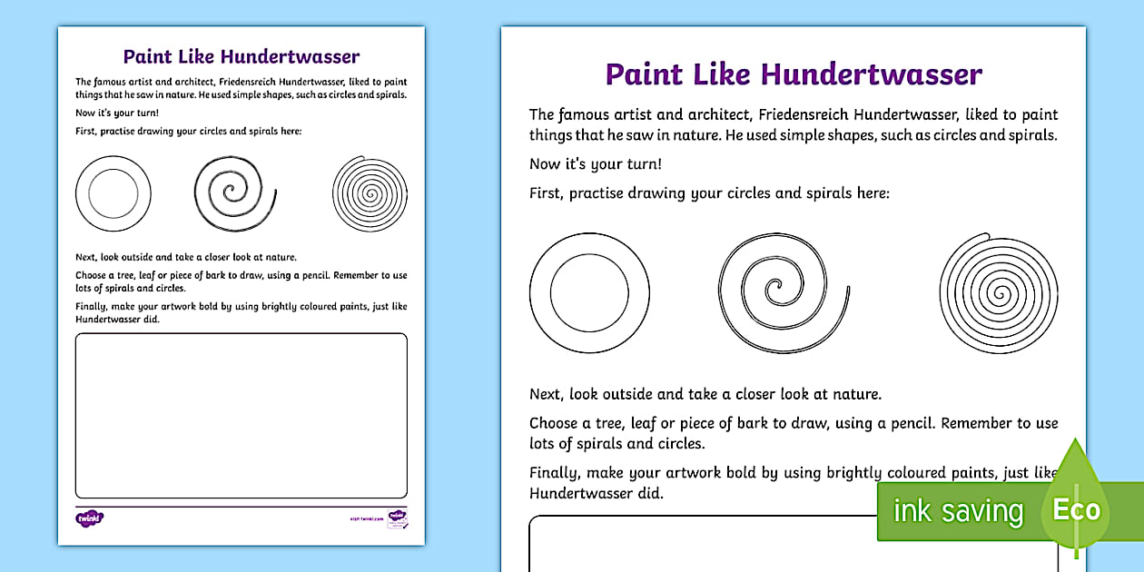 Friedensreich Hundertwasser Activity (teacher made) - Twinkl