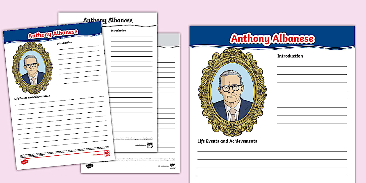 Anthony Albanese Biography Template (teacher made) - Twinkl