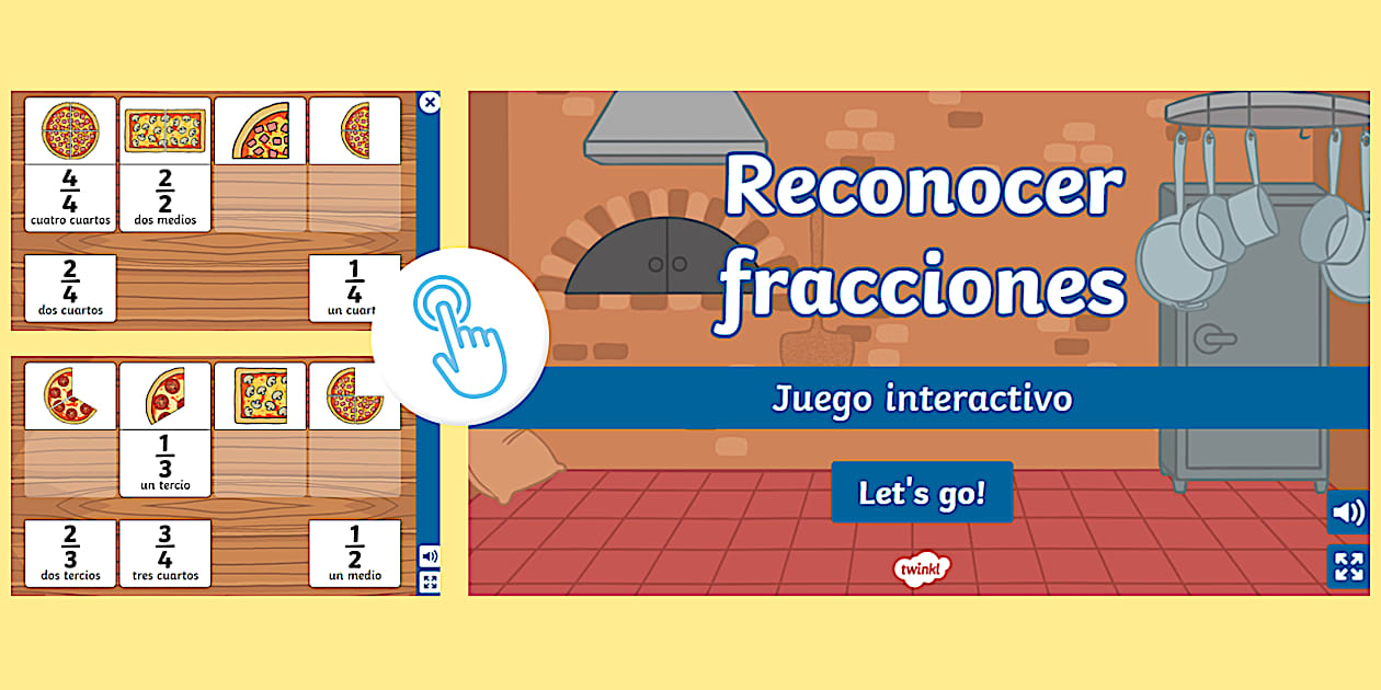 Juego interactivo de fracciones para niños