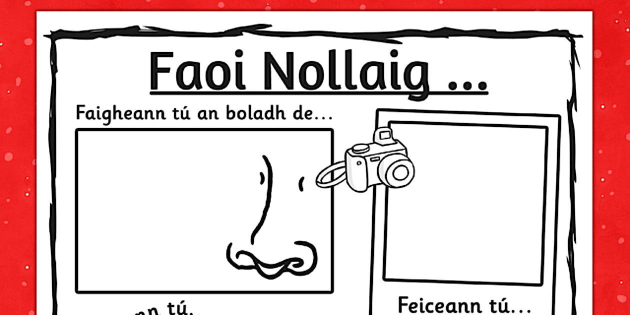 Irish Faoi Nollaig Sensory Writing Frame - Twinkl