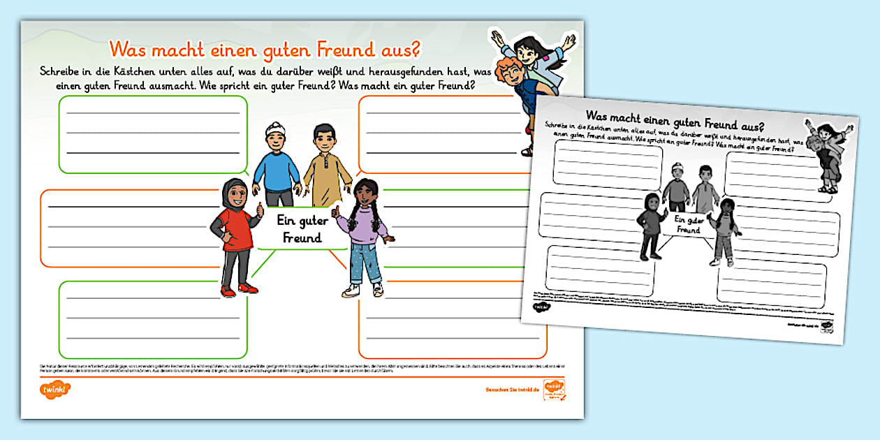 Was macht einen guten Freund aus? - Mind Map (teacher made)