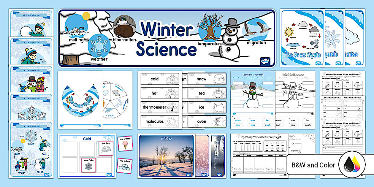 Winter Weather Science Learning Center Activity Pack for PK-K
