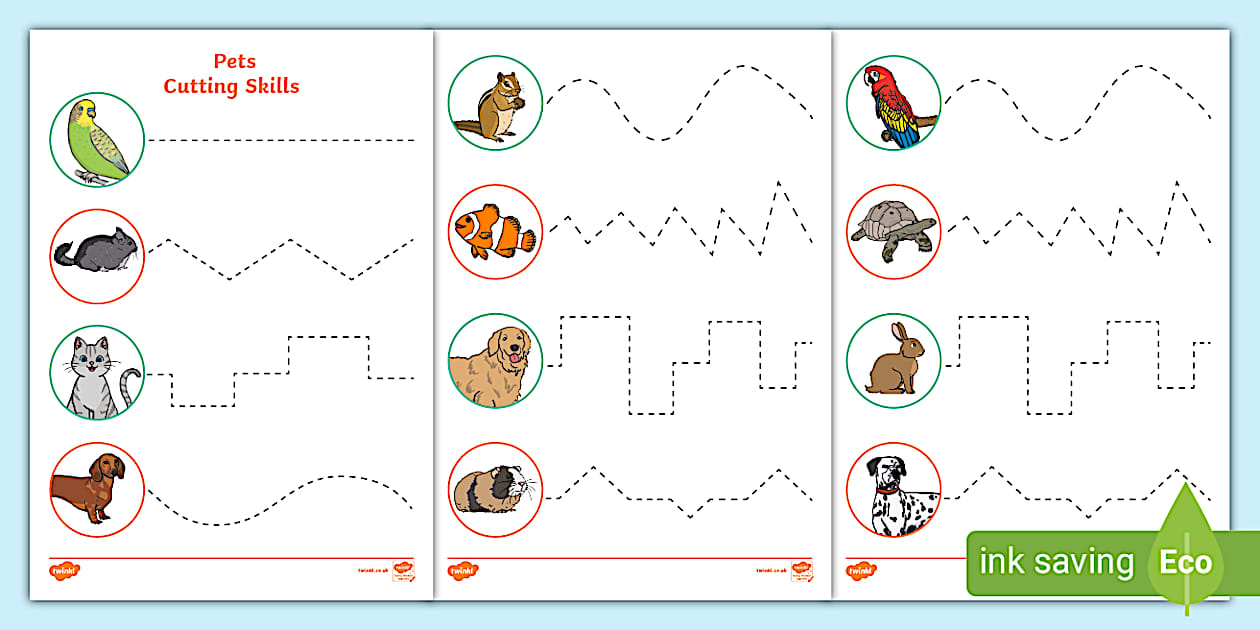 Cutting Preschool Worksheets | Cutting Skills | Twinkl