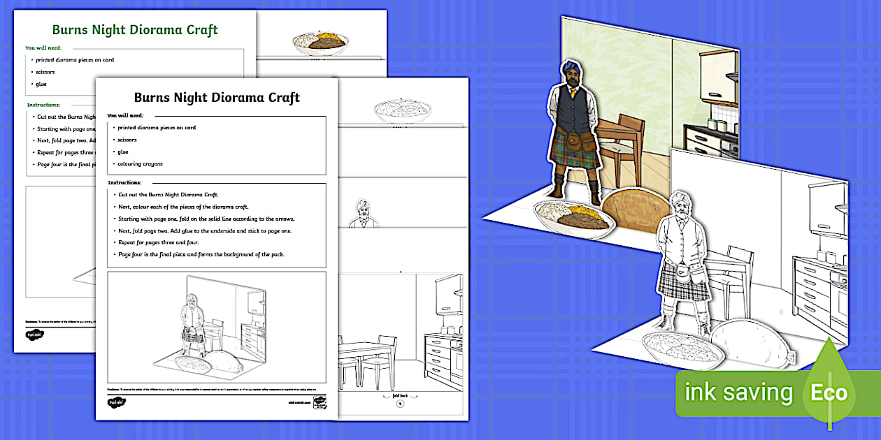 Burns Night Diorama Craft (teacher made) - Twinkl