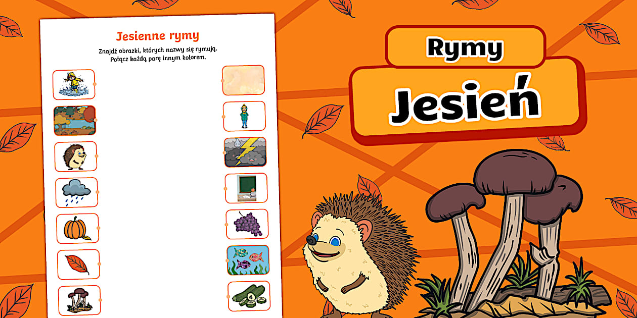 Jesienne rymy | Karta pracy (teacher made) - Twinkl