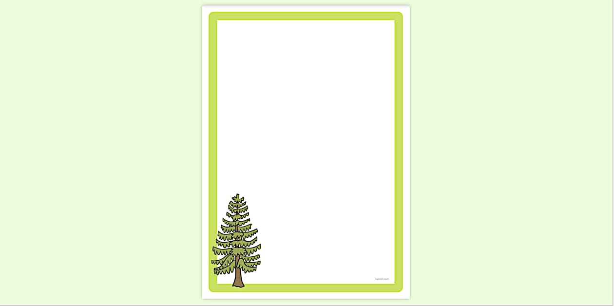 Simple Blank Larch Tree Page Border | Page Borders | Twinkl
