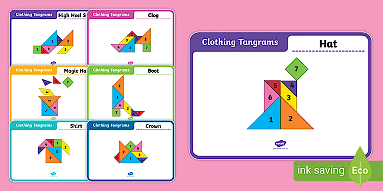 Clothing-Themed Tangram Instructions (teacher made) - Twinkl