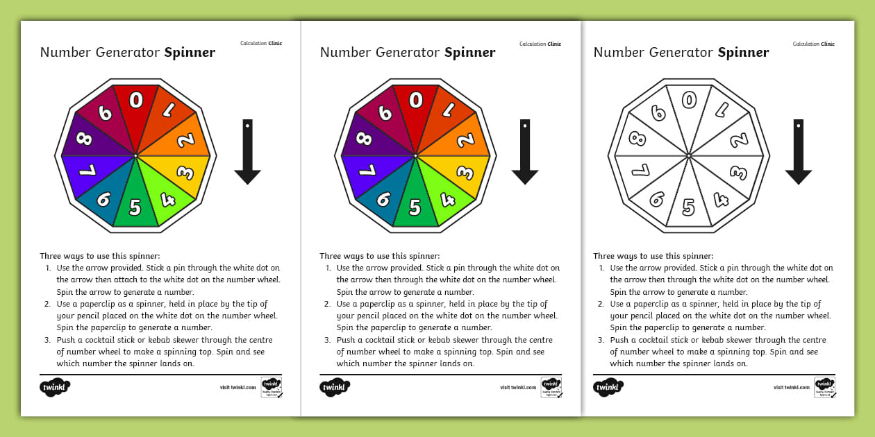 Number Generator Spinner (Teacher-Made) - Twinkl