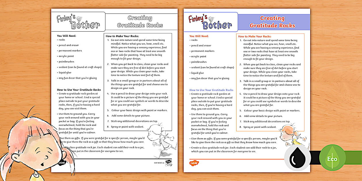 FREE! - Finley's Bother: Creating Gratitude Rocks - Twinkl