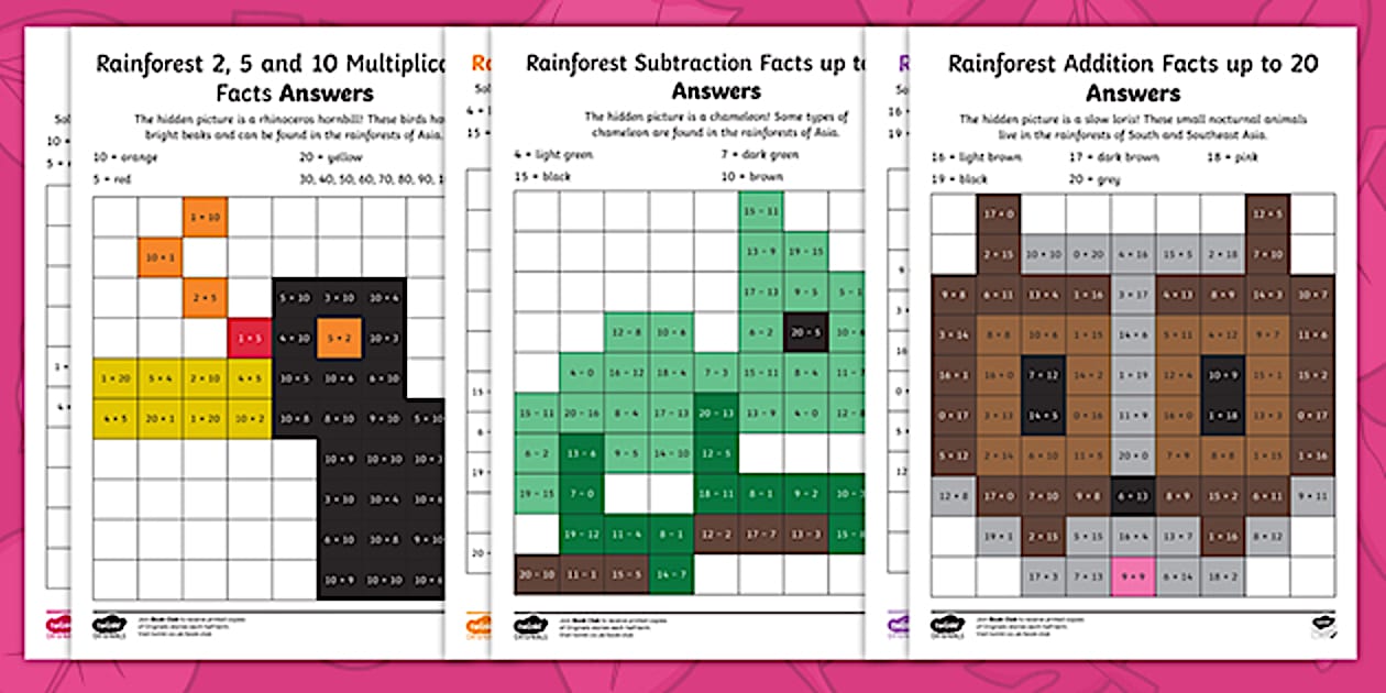 👉 KS1 Rainforest Animals Maths Mosaics Pack - Twinkl
