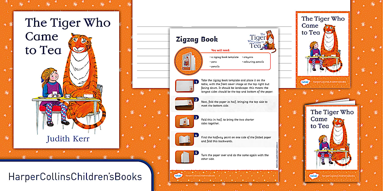 FREE! - The Tiger Who Came to Tea PDF | Zigzag Booklet | Twinkl