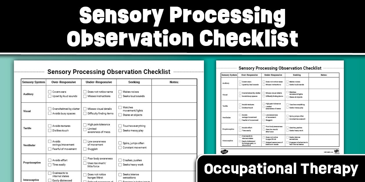 Sensory Integration Disorder Assessment Checklist | Classroom ...