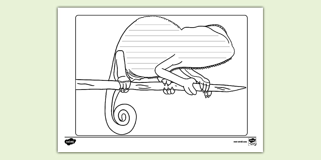 Chameleon Writing Template - Twinkl Templates (teacher made)