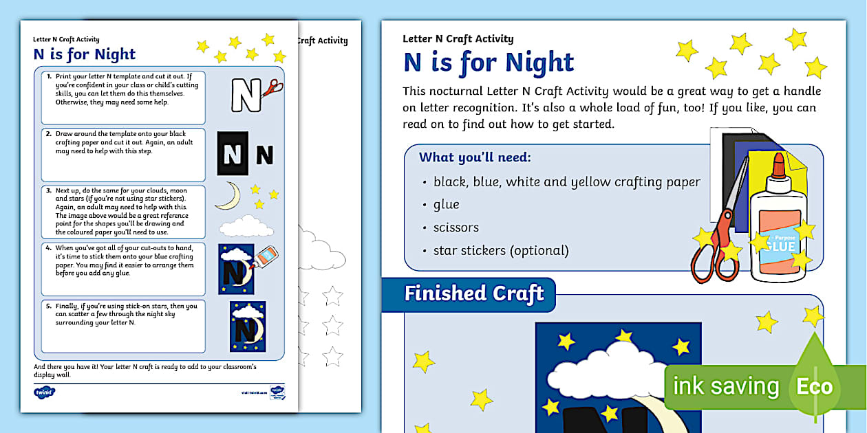 Letter N Craft Activity | Twinkl Crafts | Alphabet | KS1