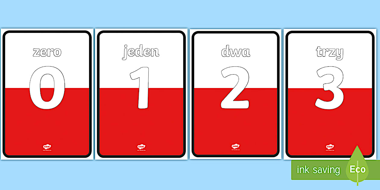 Polish Numbers 0-20 Display Posters - Twinkl
