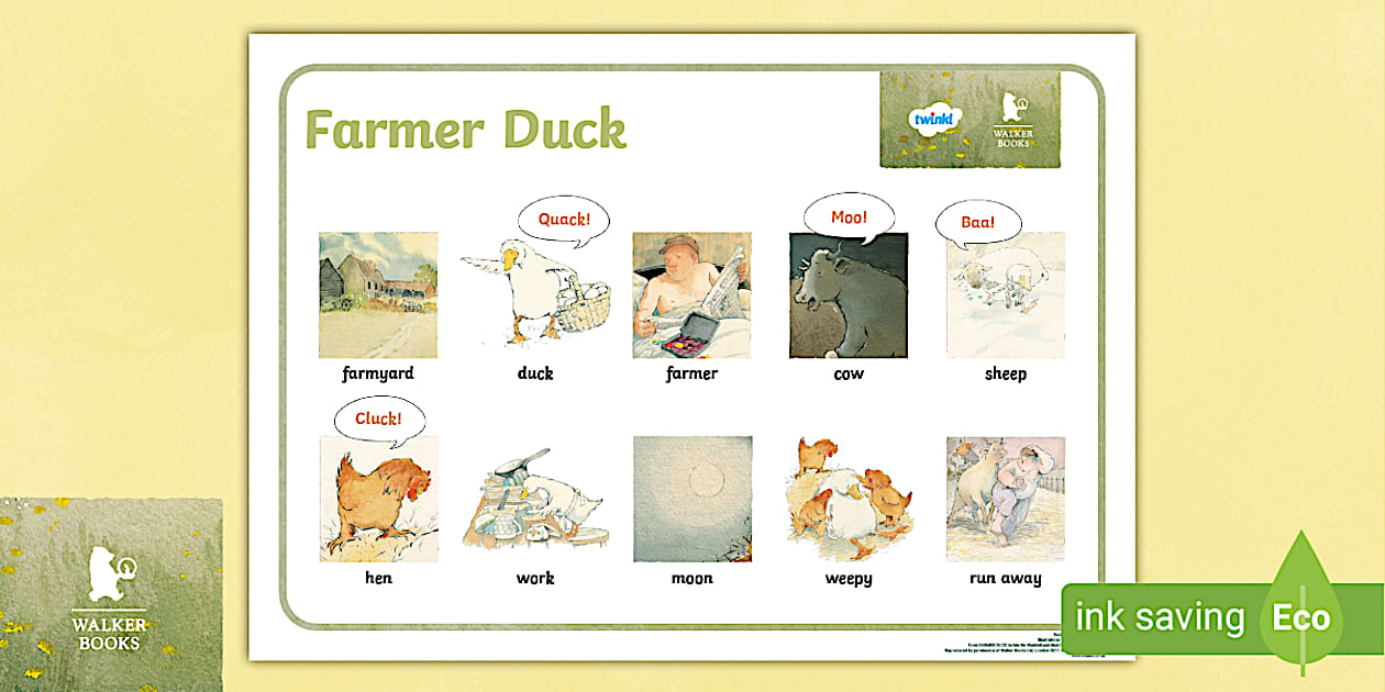 FREE! - Farmer Duck Word Mat (teacher made) - Twinkl