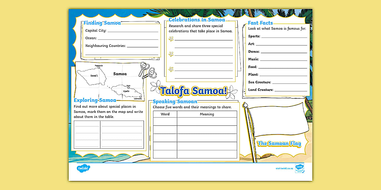 Talofa Samoa! Samoa Research Activity (teacher made)