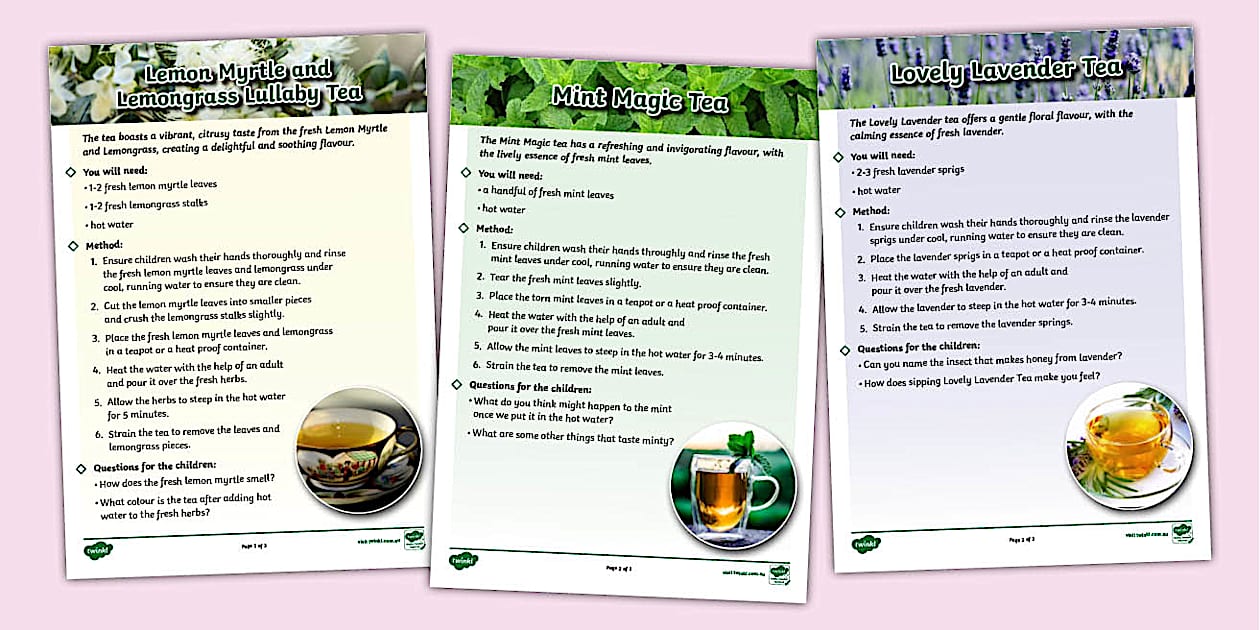 Australian Tea Blends Recipes | Twinkl